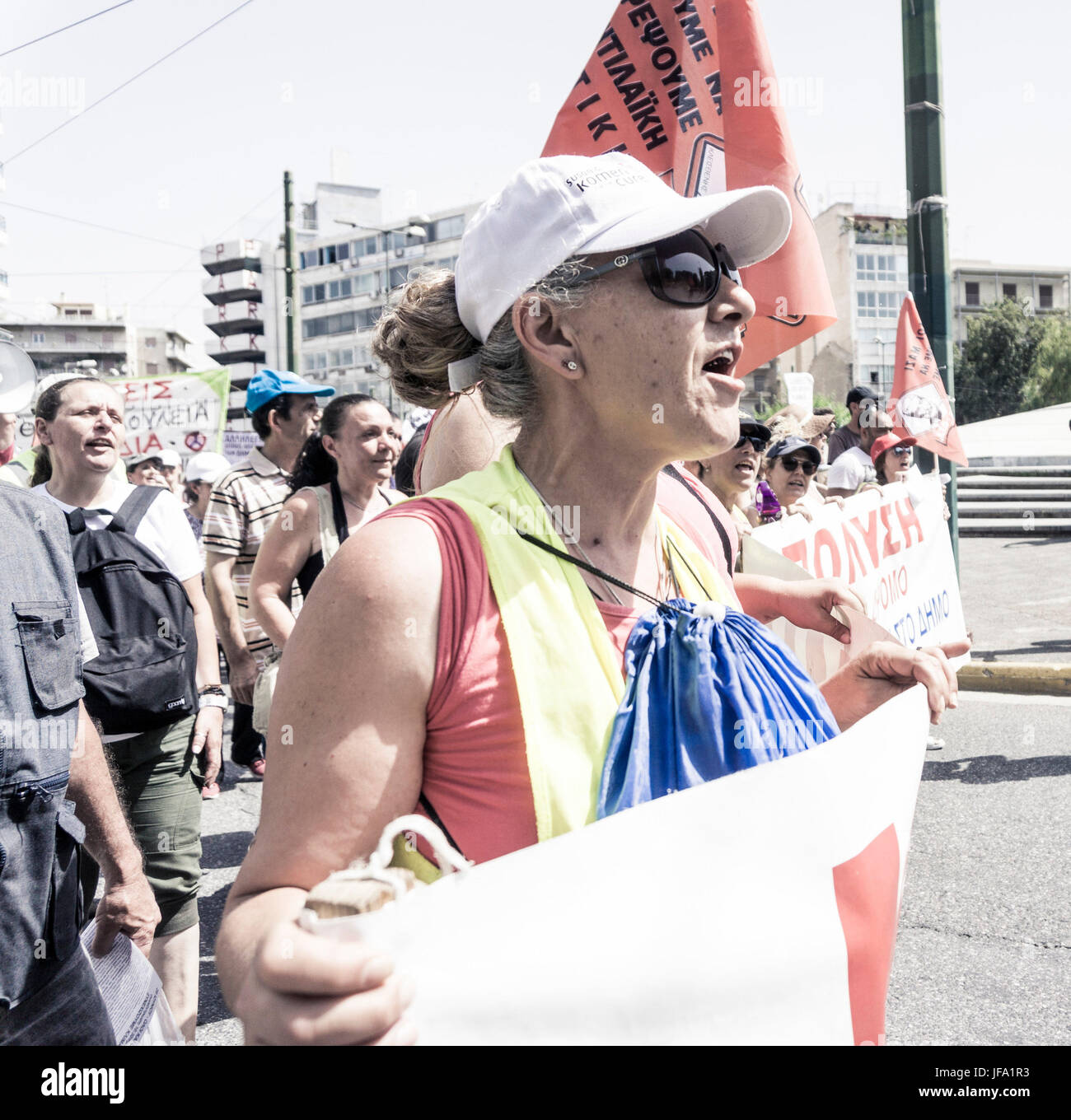Athens, Greece. 29th June, 2017. A protestor Demonstration in ...