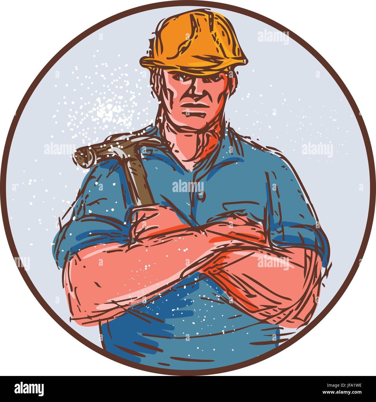 Man arms crossed holding Stock Vector Images - Alamy