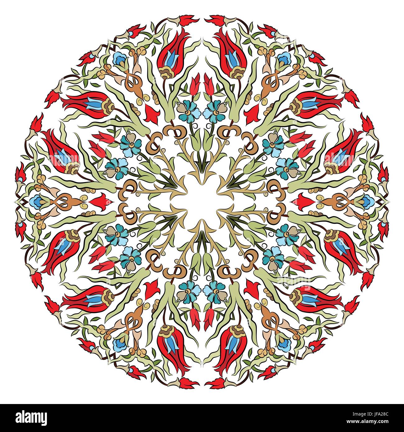 Antique ottoman turkish pattern vector design nine Stock Vector Image ...