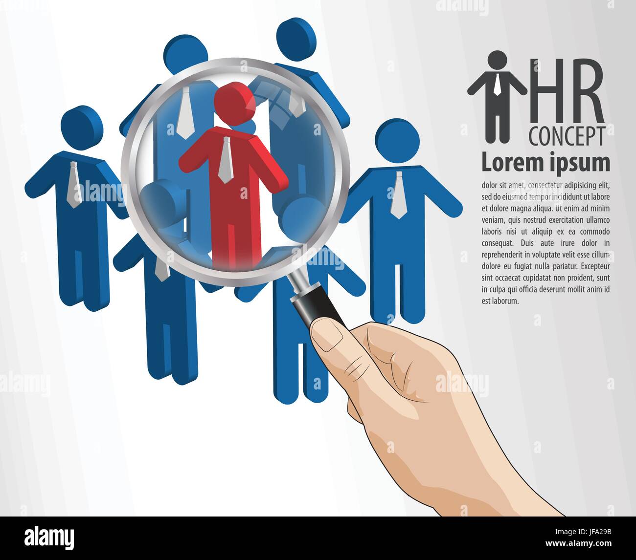 HR concept hand hold magnifying glass Stock Vector Image & Art - Alamy