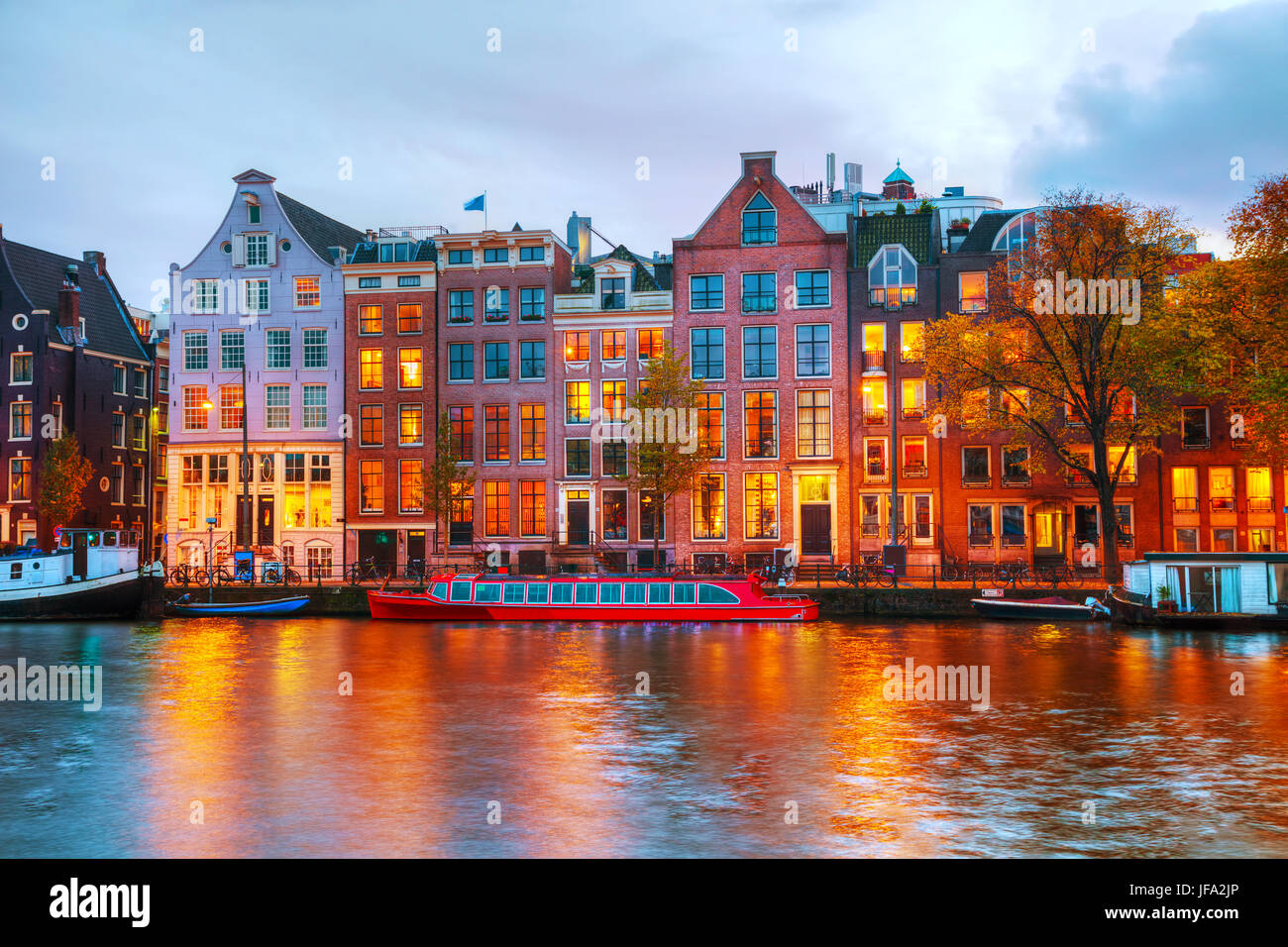 Amsterdam city view with Amstel river Stock Photo - Alamy