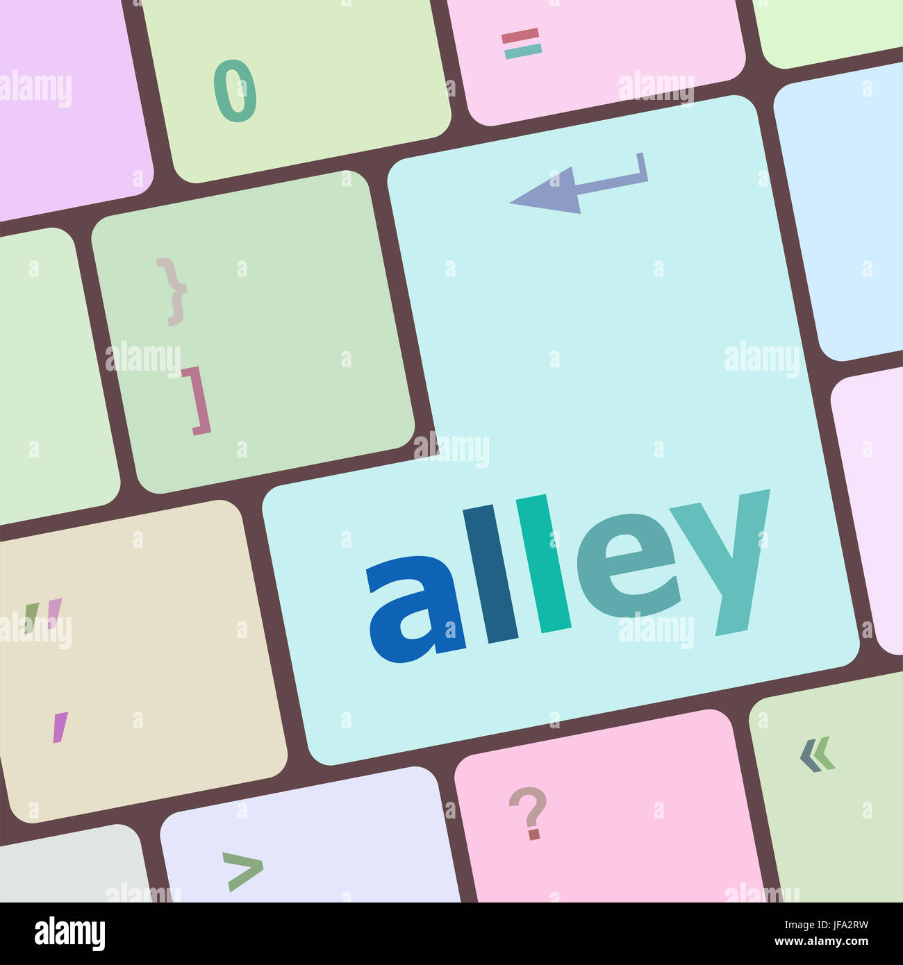 alley words concept with key on keyboard Stock Photo - Alamy