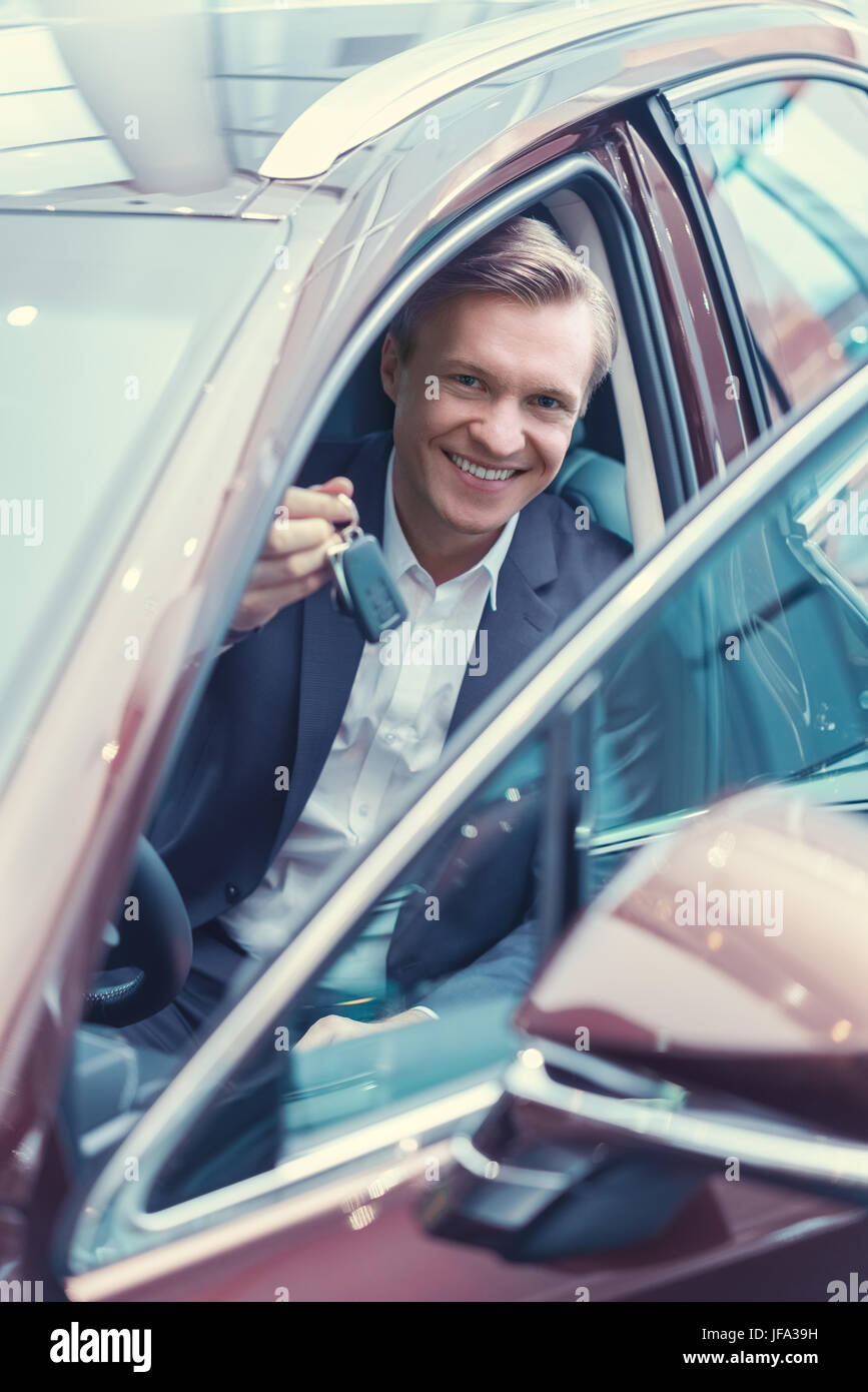 Driver with car keys Stock Photo - Alamy