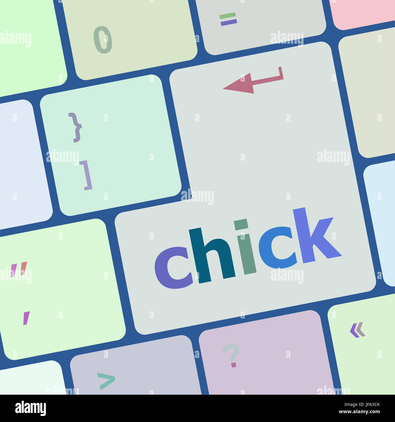 chick button on computer pc keyboard key Stock Photo - Alamy
