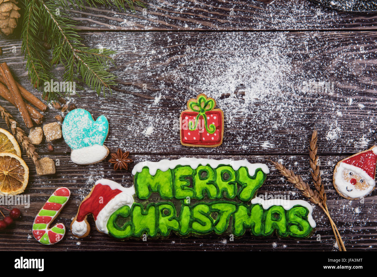 Different ginger cookies Stock Photo - Alamy