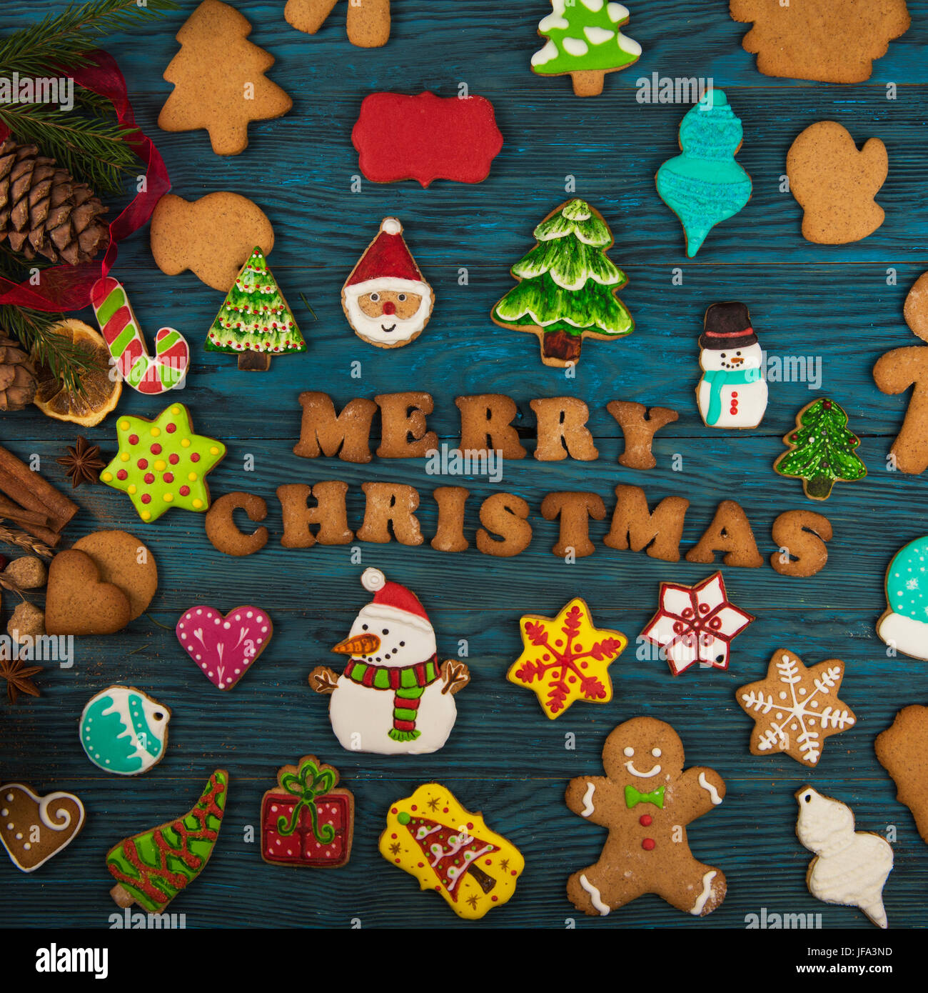 Different ginger cookies Stock Photo - Alamy