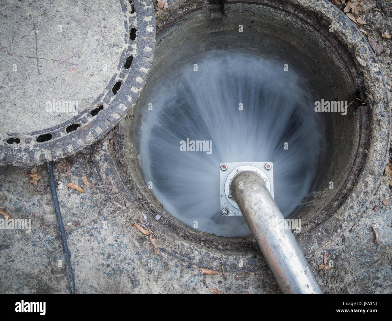 water in manhole Stock Photo - Alamy