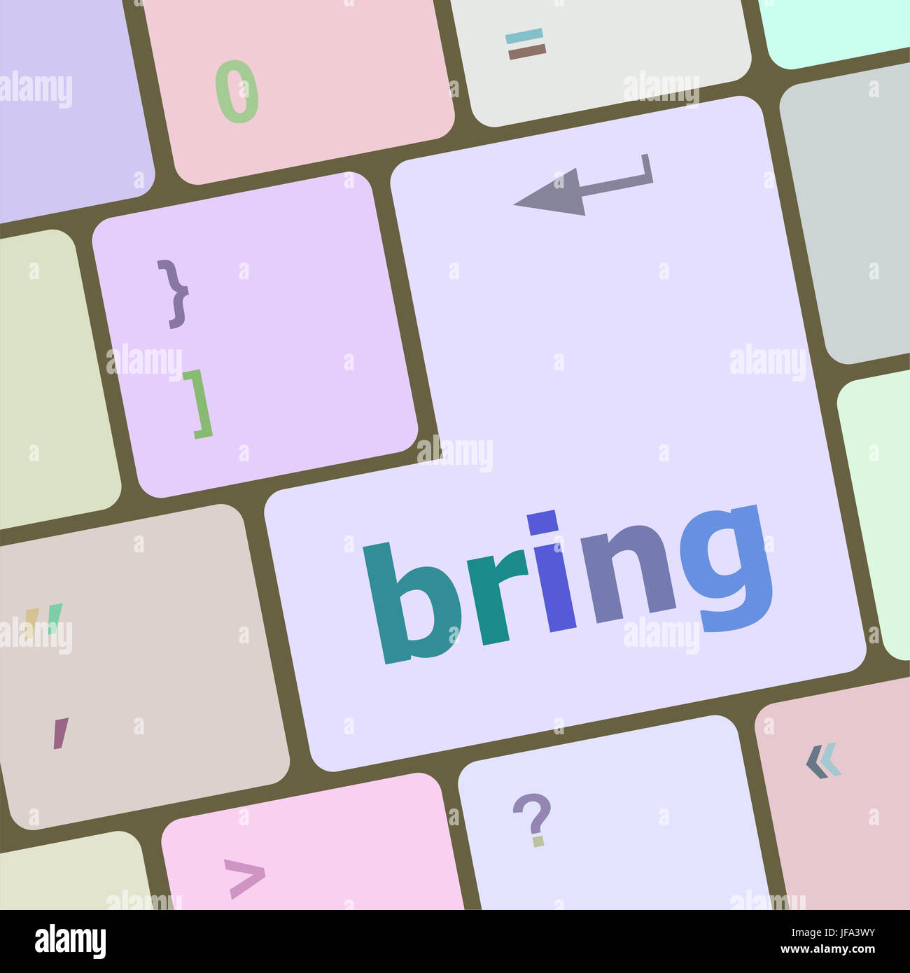bring word on keyboard key Stock Photo - Alamy