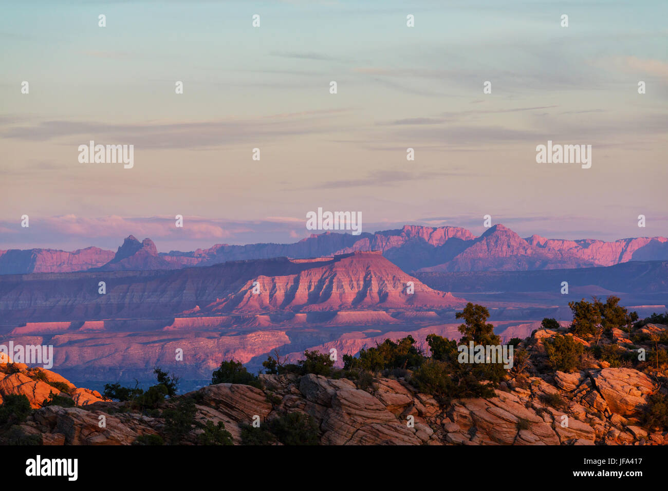 Zion at sunset Stock Photo - Alamy