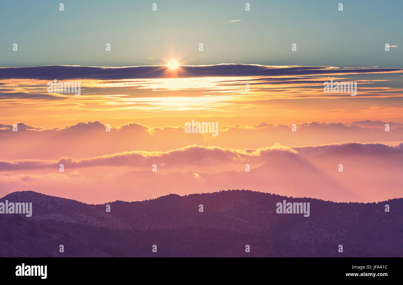 Mountains on sunset Stock Photo - Alamy