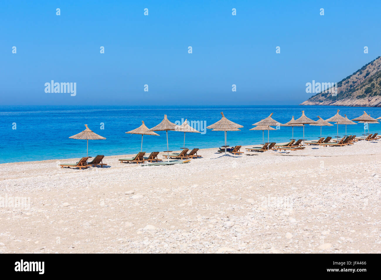 Summer morning beach Stock Photo - Alamy