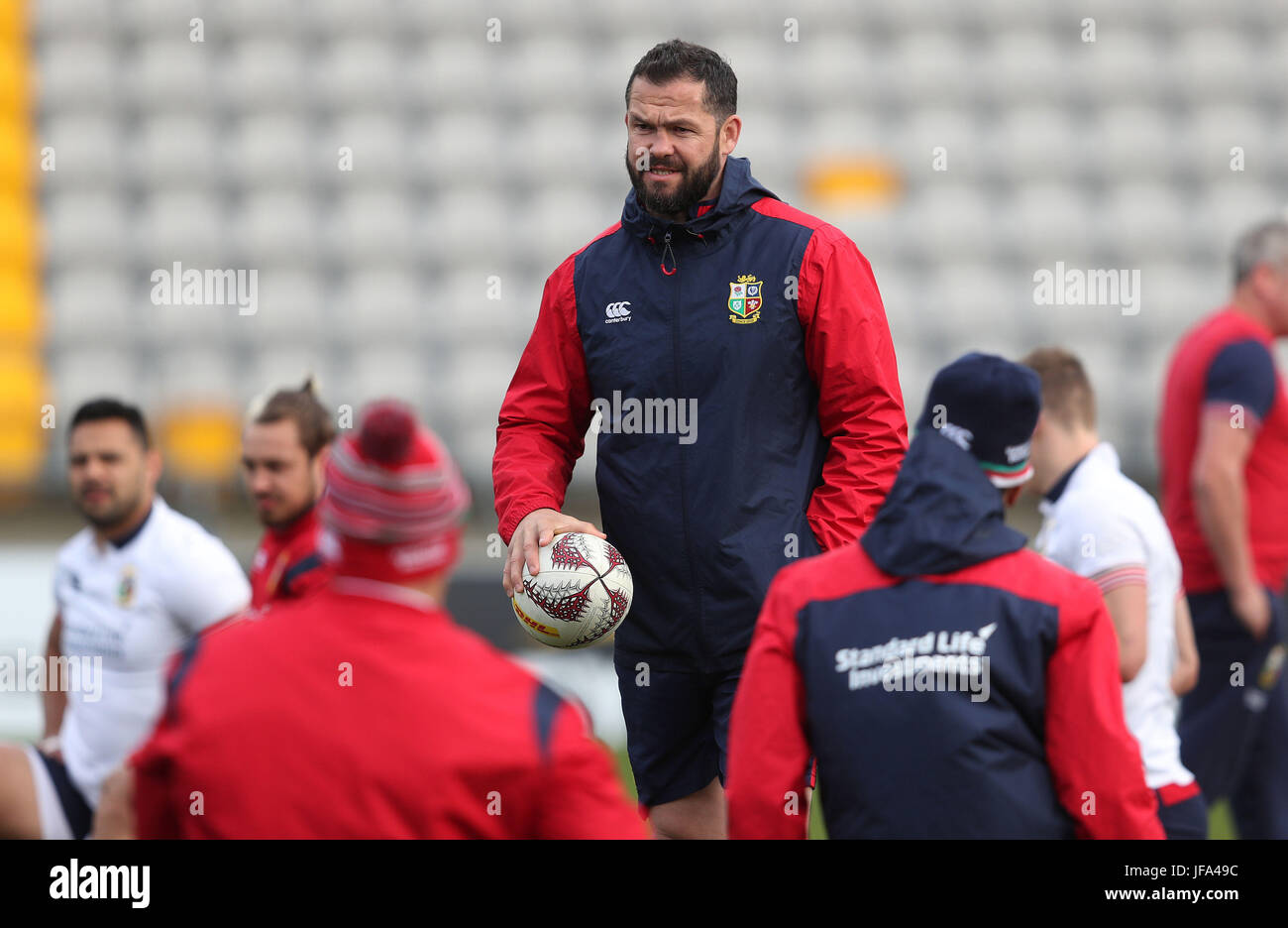 British and Irish Lions coach Andy Farrell during the captain's run at ...