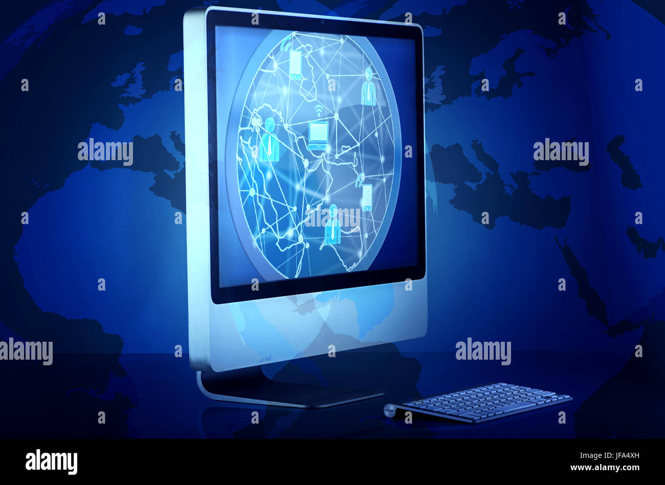 Computer screen in social media concept Stock Photo - Alamy