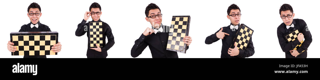 Funny chess player isolated on white Stock Photo - Alamy