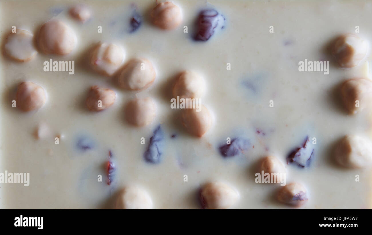 texture of white chocolate with nuts Stock Photo - Alamy