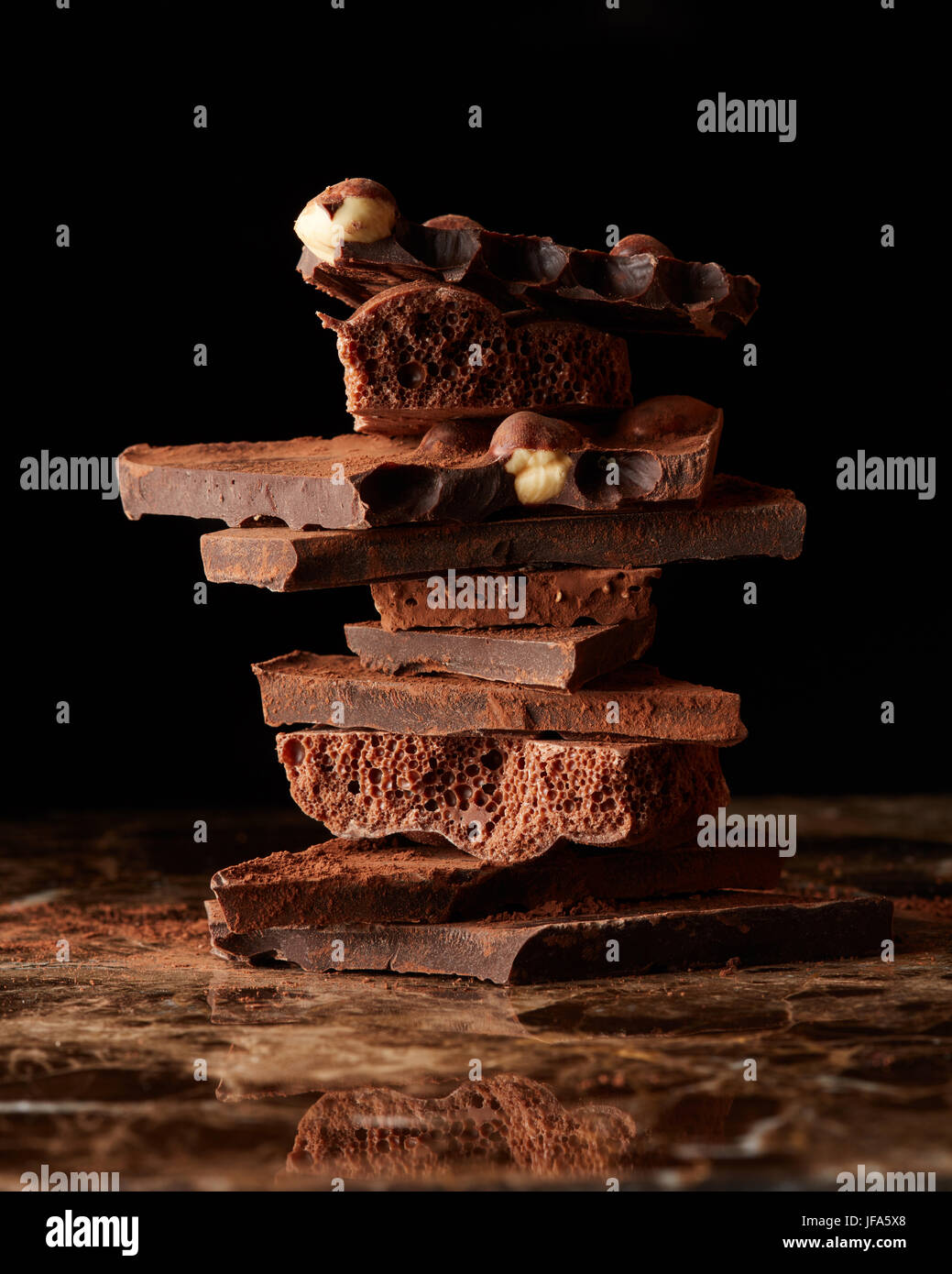 Stack dark chocolate Stock Photo - Alamy