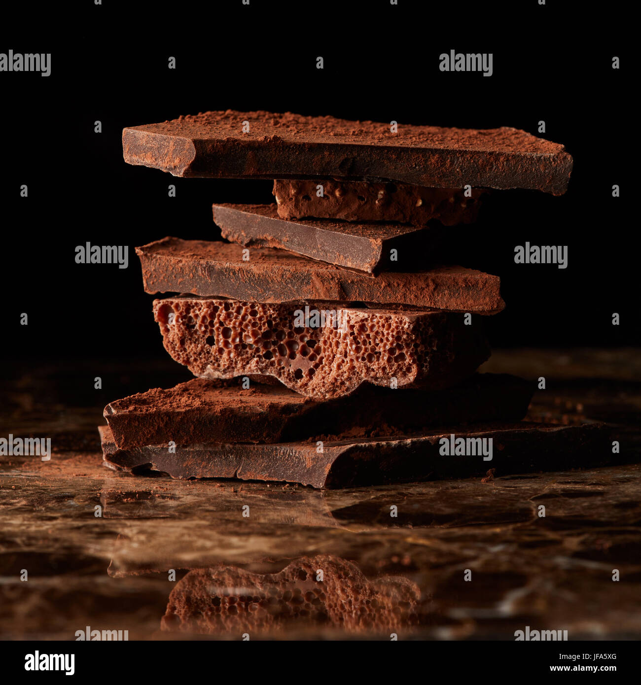 Stack dark chocolate Stock Photo - Alamy