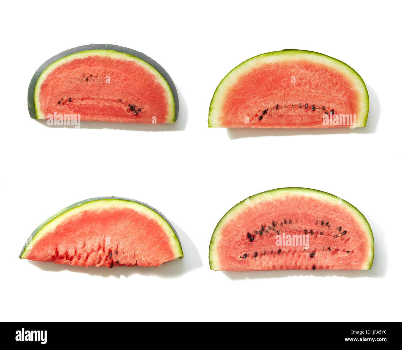 Ripe watermelon slices sliced Cut Out Stock Images & Pictures - Alamy