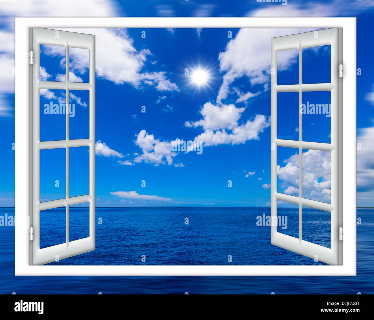 Ocean view window Stock Photo - Alamy