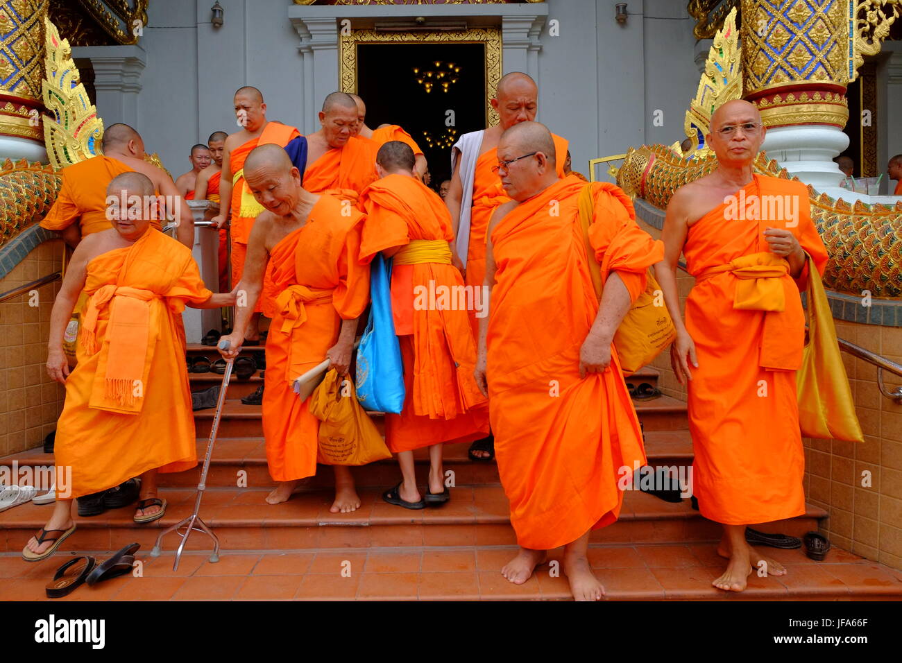 Buddhist monk painting chiang mai hi-res stock photography and images ...