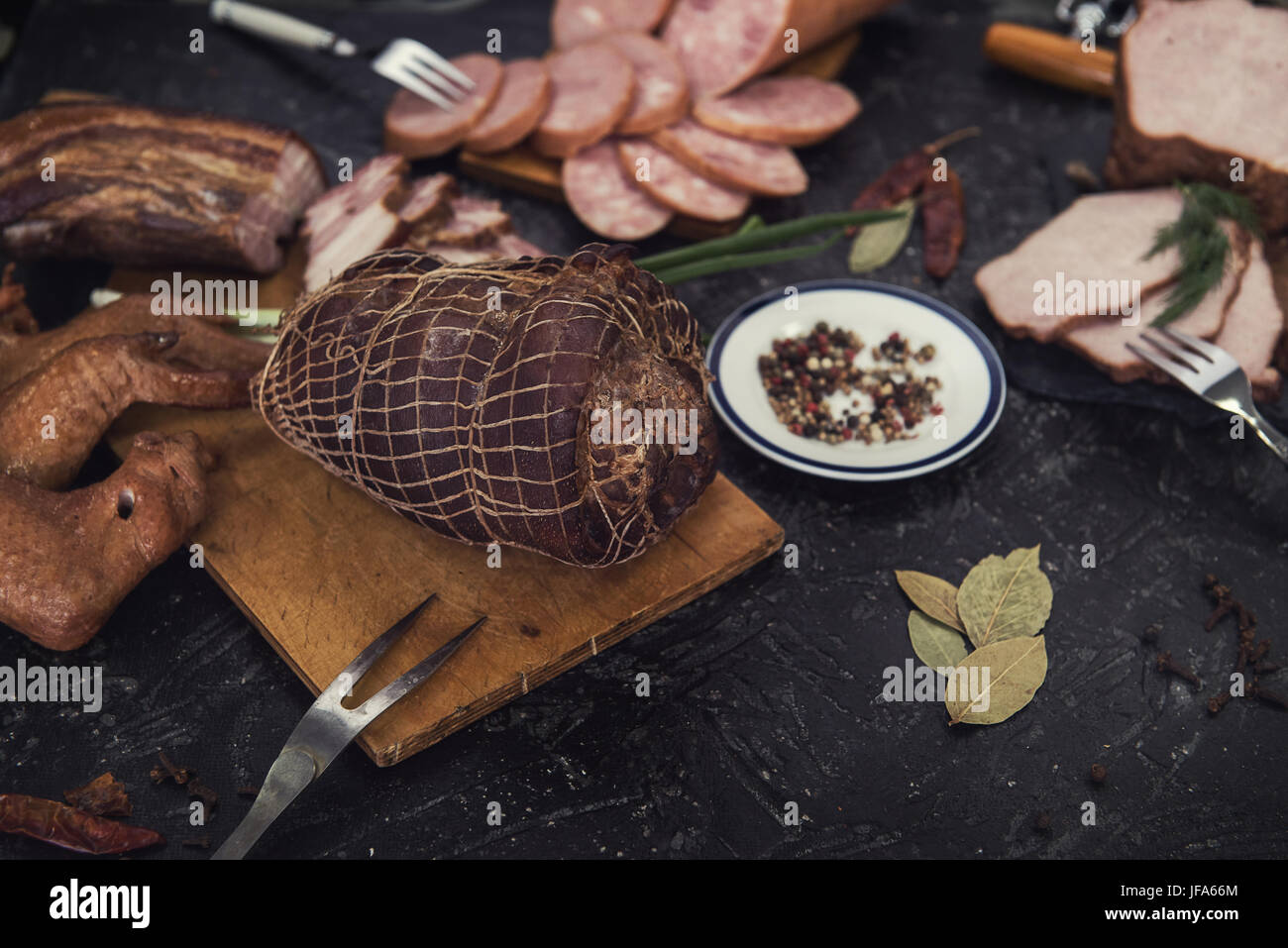 Set of different meat food Stock Photo - Alamy