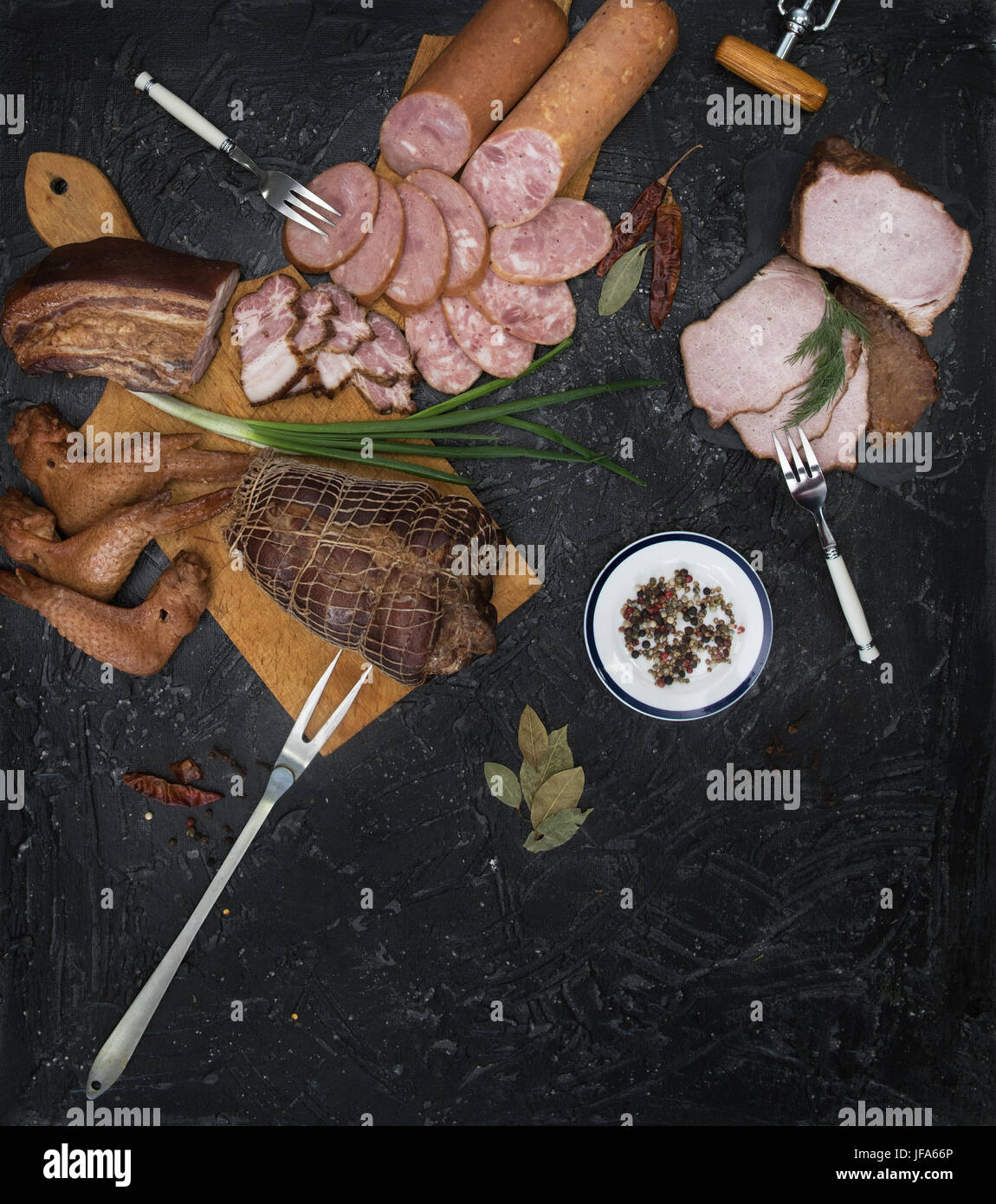 Set of different meat food Stock Photo - Alamy
