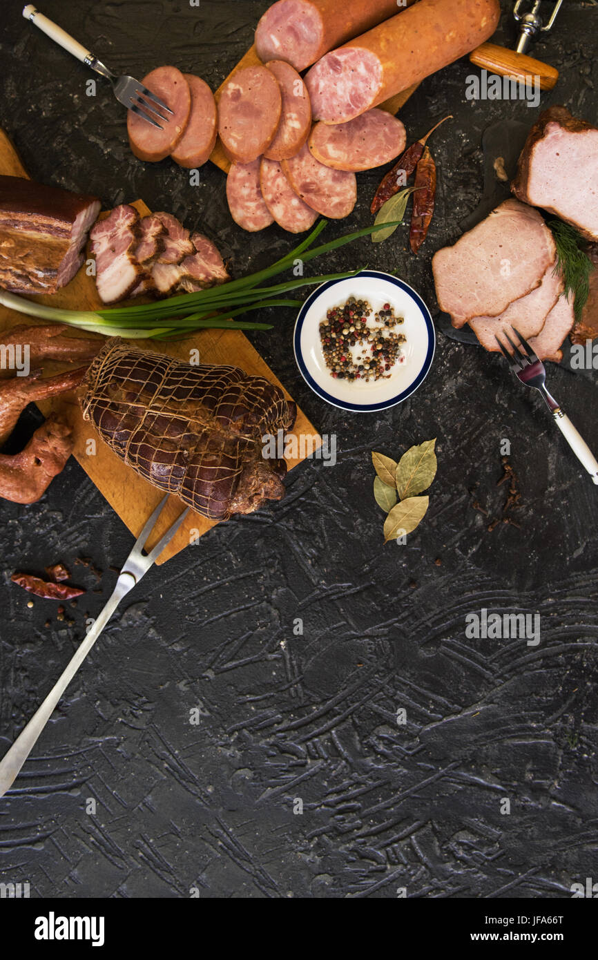 Set of different meat food Stock Photo - Alamy