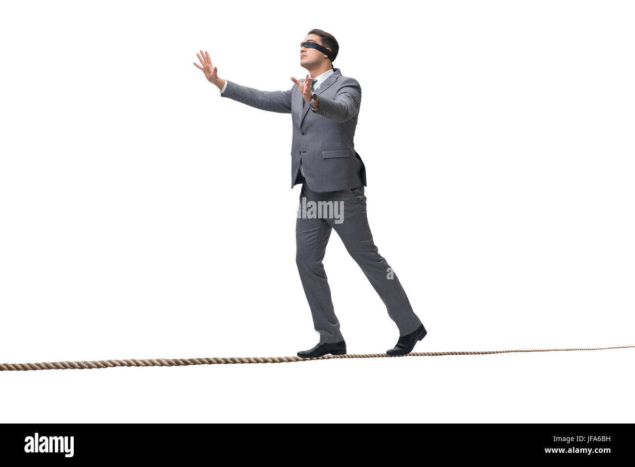 Man walking blindfolded Cut Out Stock Images & Pictures - Alamy
