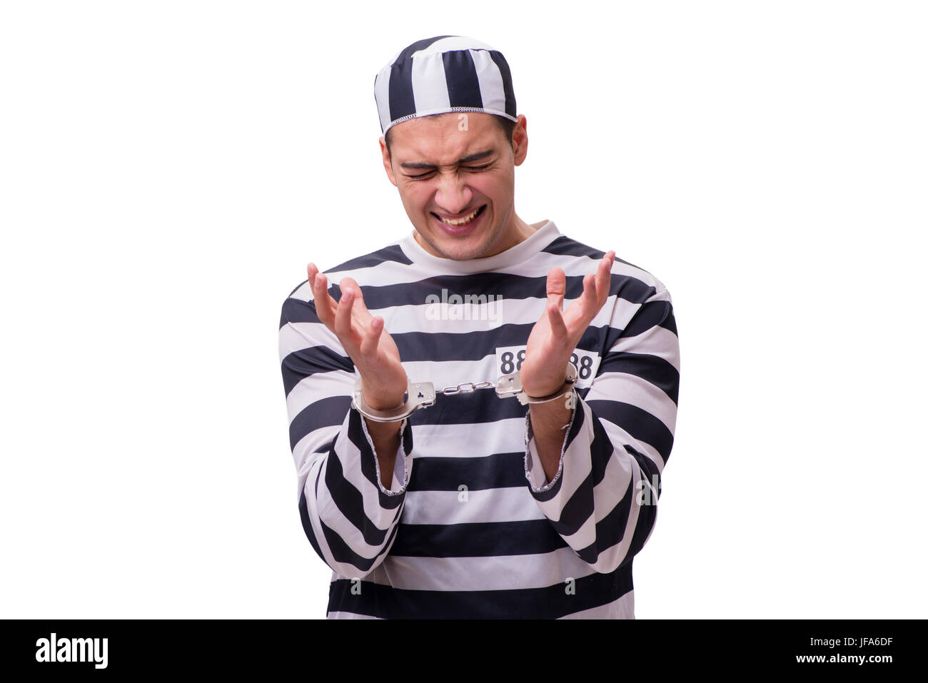 Man prisoner isolated on white background Stock Photo - Alamy
