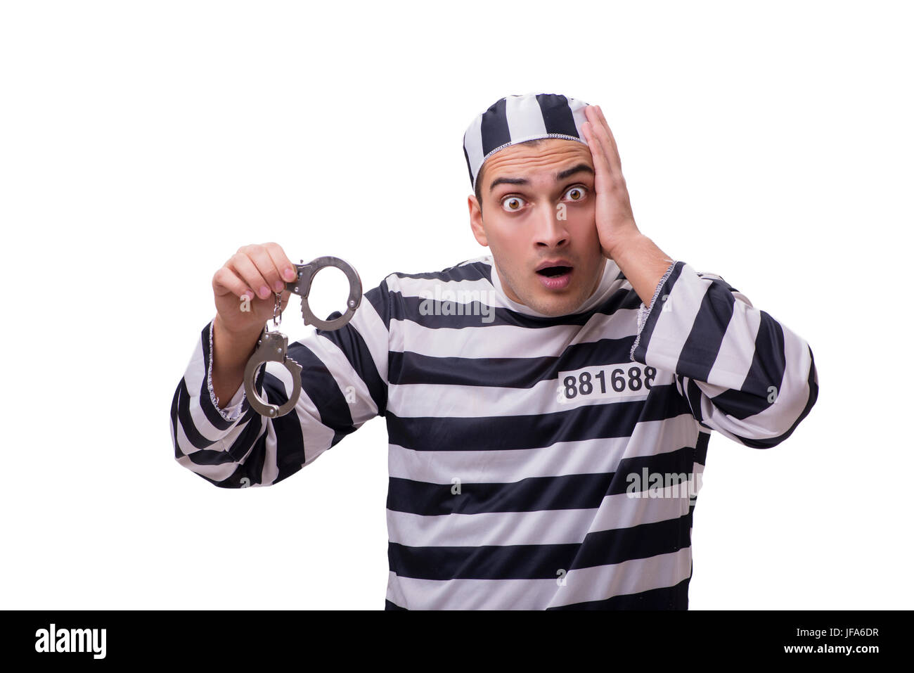Man prisoner isolated on white background Stock Photo - Alamy