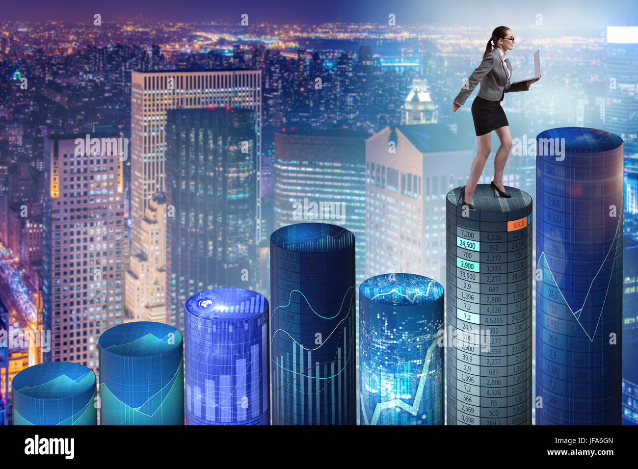 Woman trader in online trading concept Stock Photo - Alamy