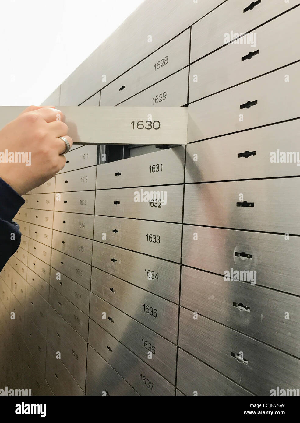 Open locker in a vault of a bank Stock Photo - Alamy