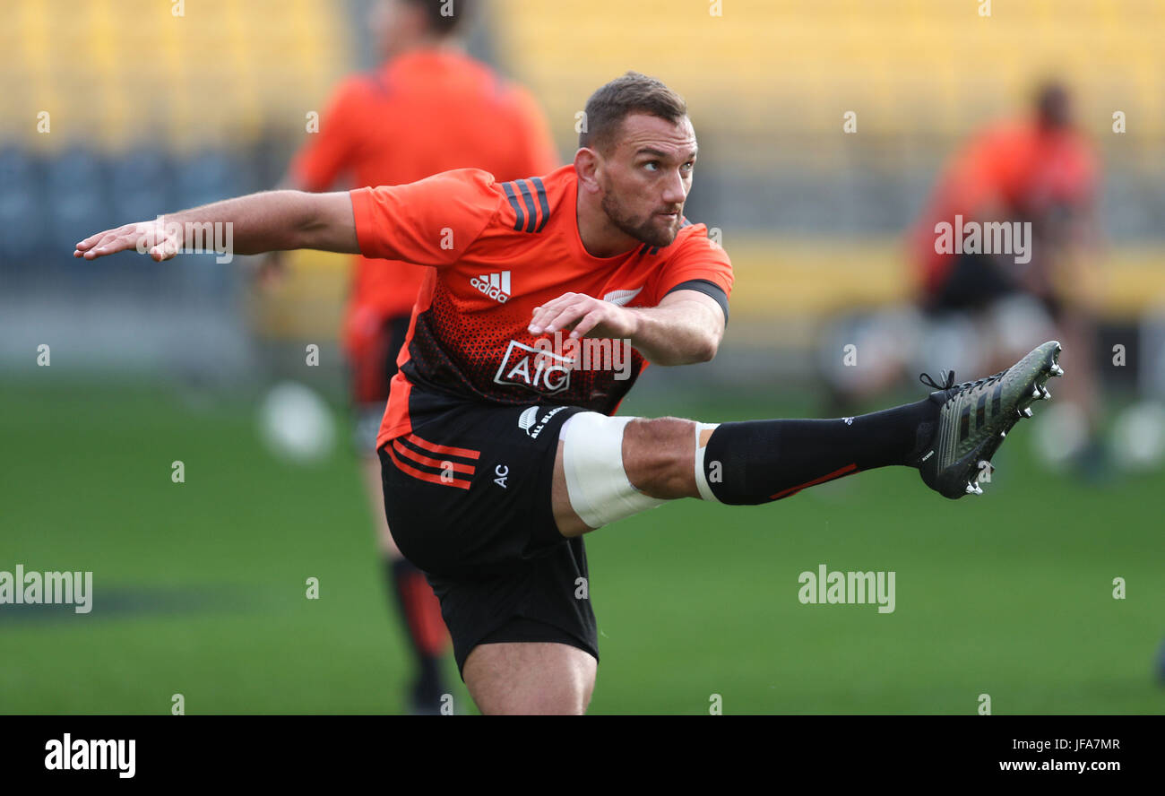 New Zealand's Aaron Cruden during the captain's run at the Westpac ...