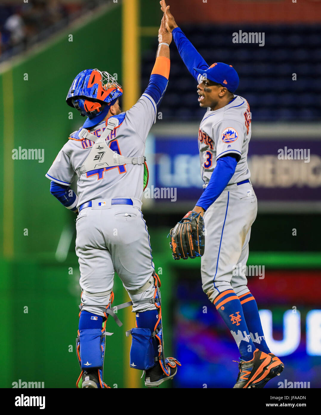 Miami, Florida, USA. 29th June, 2017. New York Mets catcher Rene Rivera ...