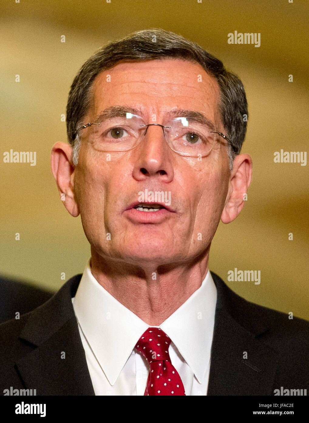 United States Senator John Barrasso (Republican of Wyoming) speaks to ...