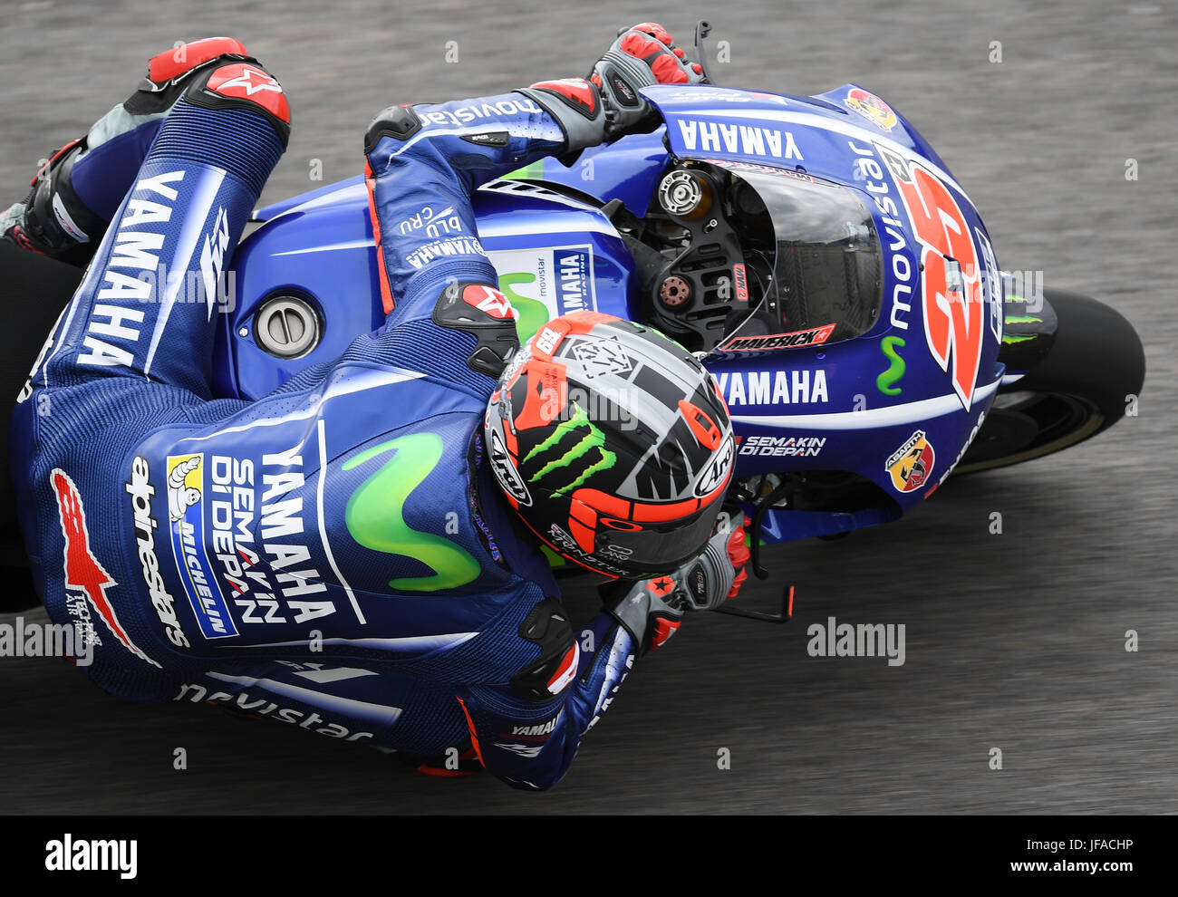 Hohenstein-Enstthal, Germany. 30th June, 2017. Spanish MotoGP driver Maverick Vinales (Movistar ...