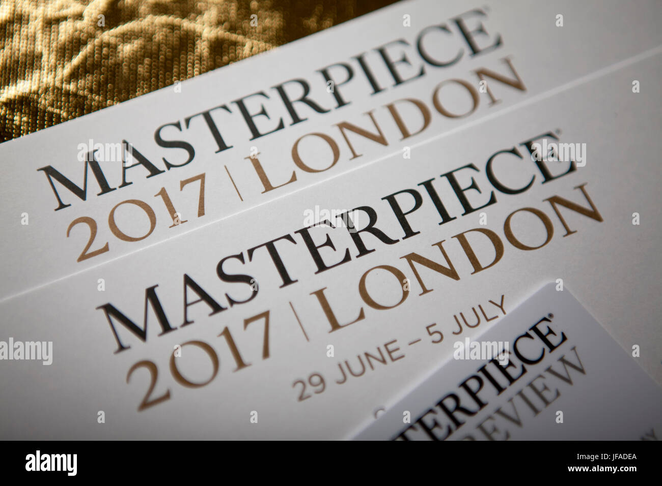 Masterpiece London art fair tickets and a preview card 2017 Stock Photo ...