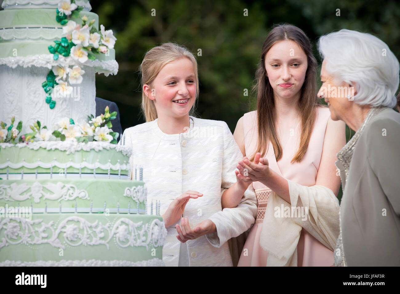 King Albert, Queen Paola, King Philippe, Queen Mathilde, Princess ...