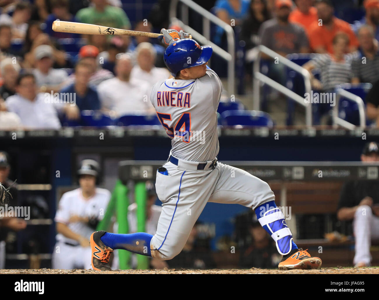 June 29, 2017: New York Mets first baseman T.J. Rivera (54) strikes out ...