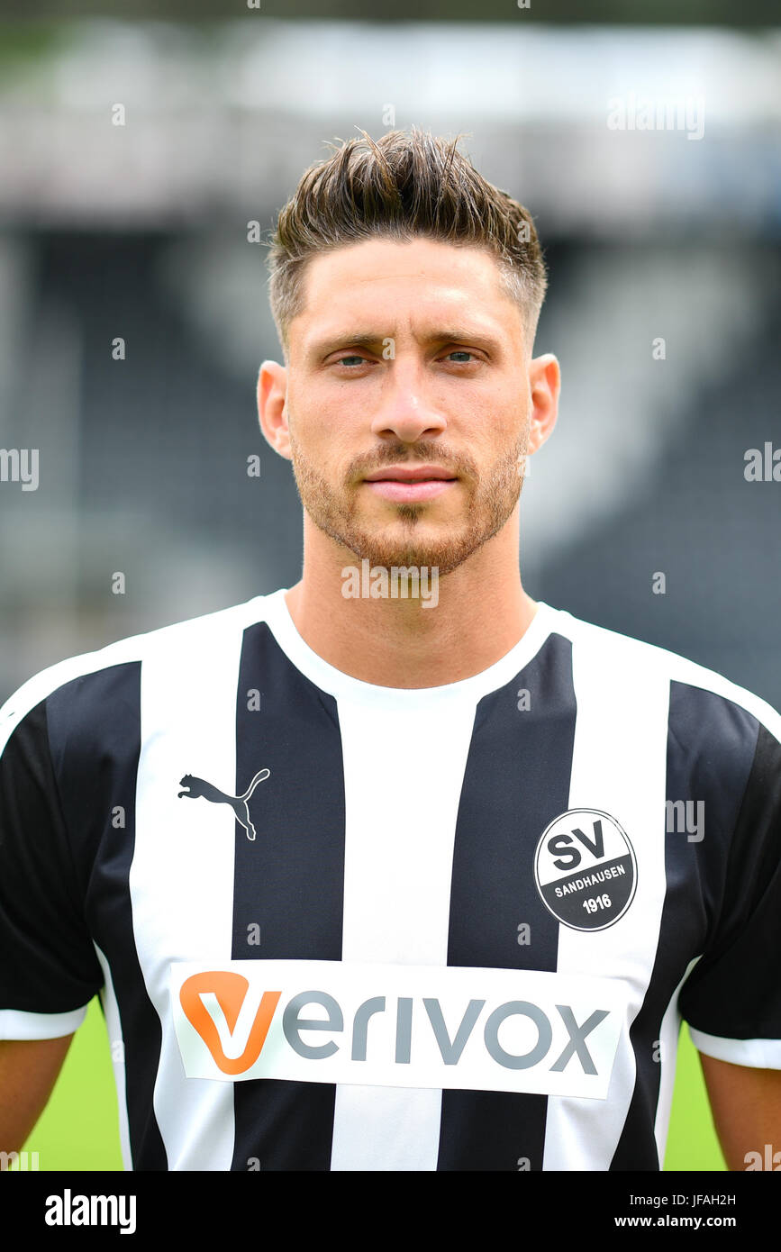 Tim Kister of soccer club SV Sandhausen, photographed during a photo ...