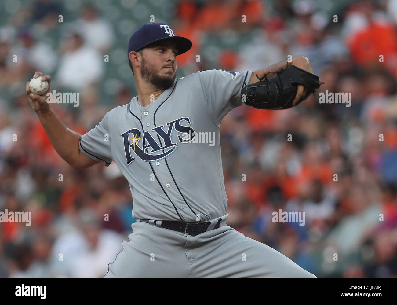 Baltimore, Maryland, USA. 30th June, 2017. Tampa Bay Rays pitcher Jacob ...
