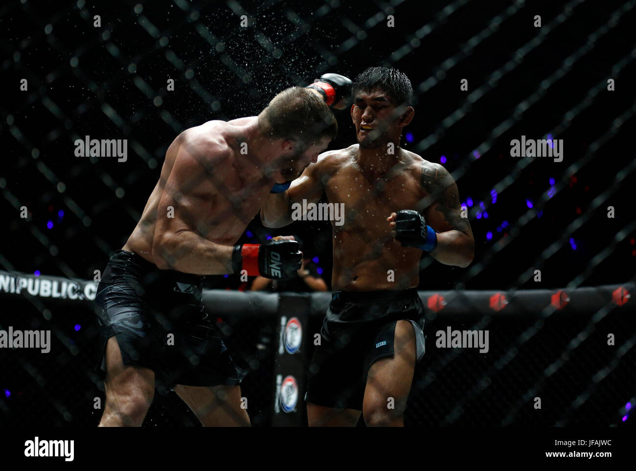 Yangon, Myanmar. 30th June, 2017. Mixed Martial Arts (MMA) fighter Aung ...
