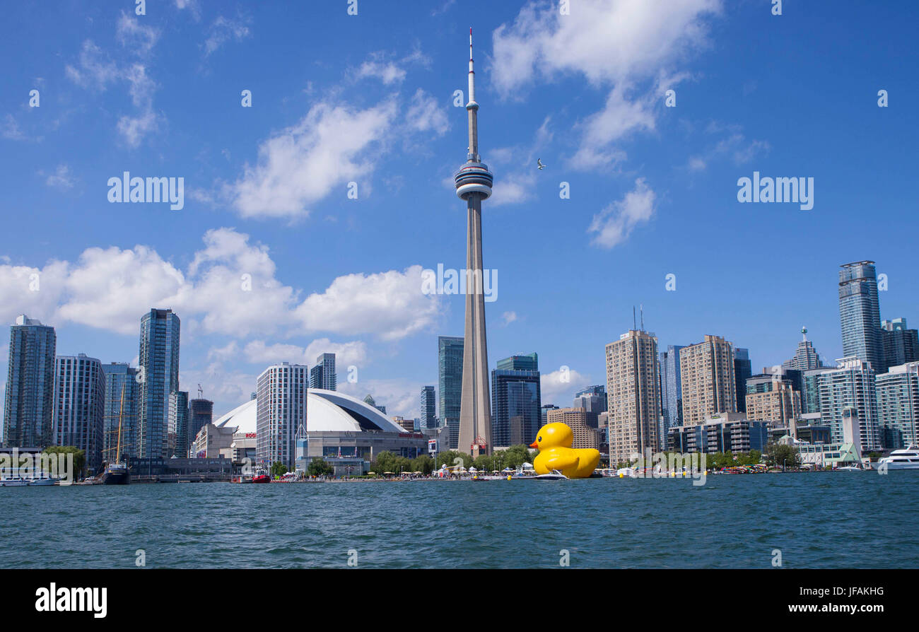 Toronto, Canada. 30th June, 2017. A giant inflatable rubber duck is ...