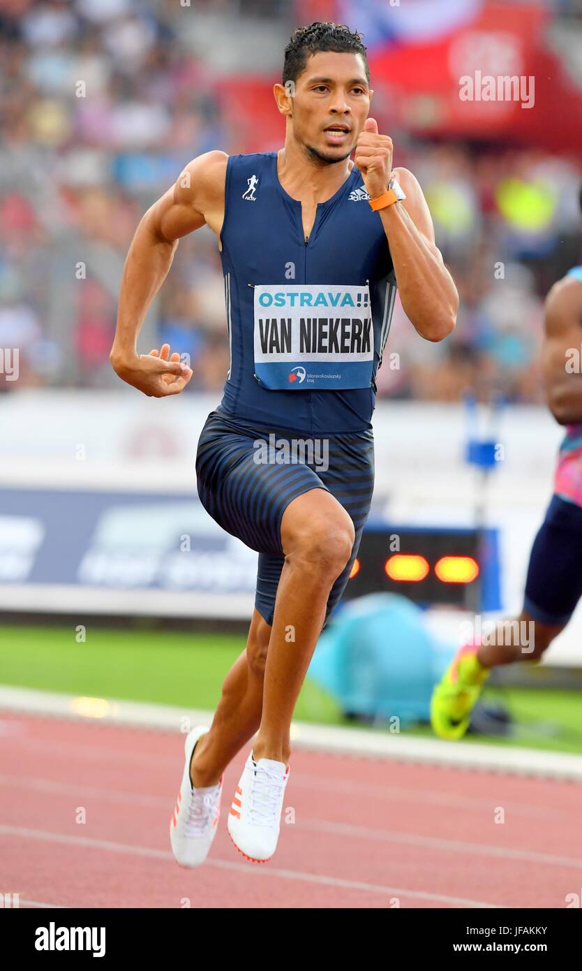 Wayde Van Niekerk (RSA) wins the 300m in a world record 30.81 during ...