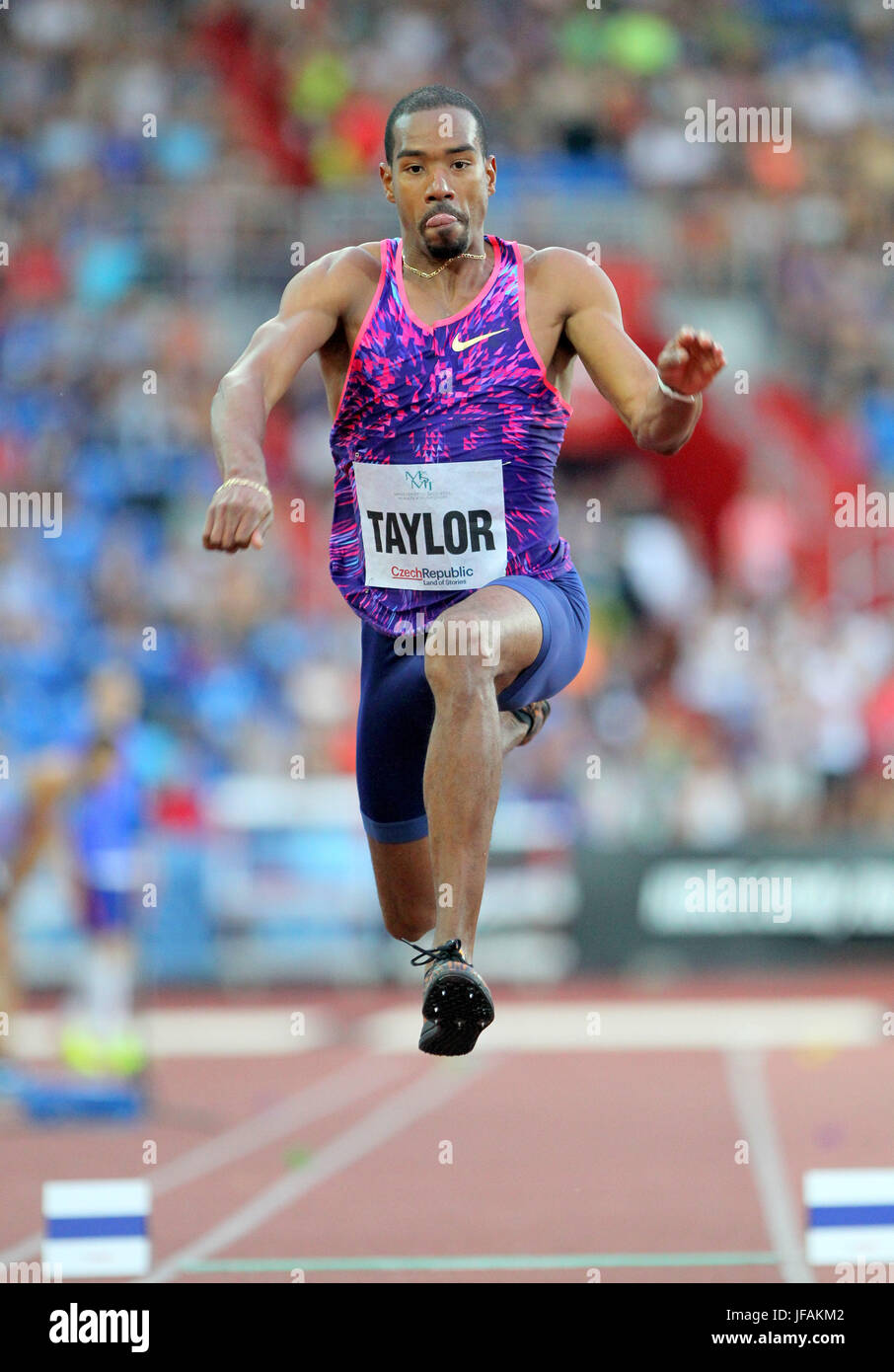 Christian Taylor (USA) wins the triple jump at 57-7 3/4 (17.28m) during ...