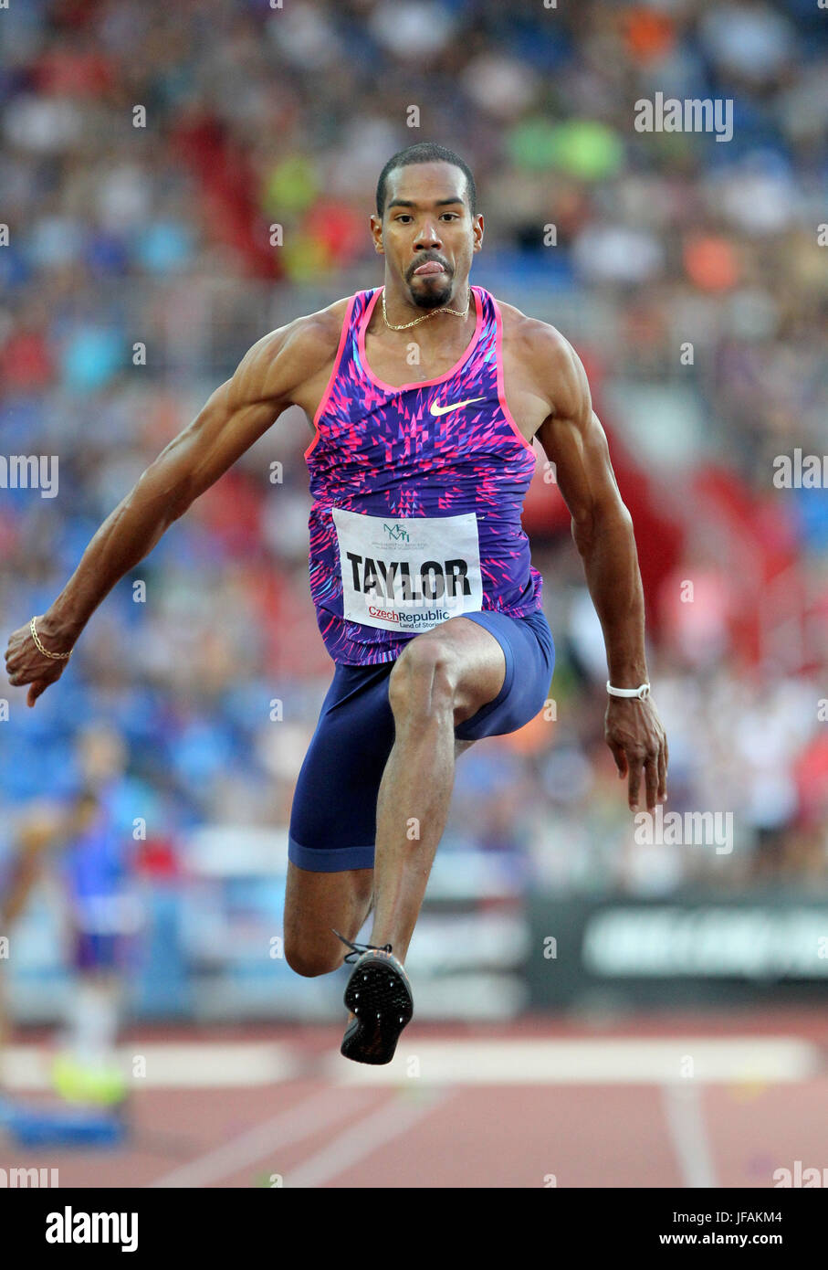 Christian Taylor (USA) wins the triple jump at 57-7 3/4 (17.28m) during ...