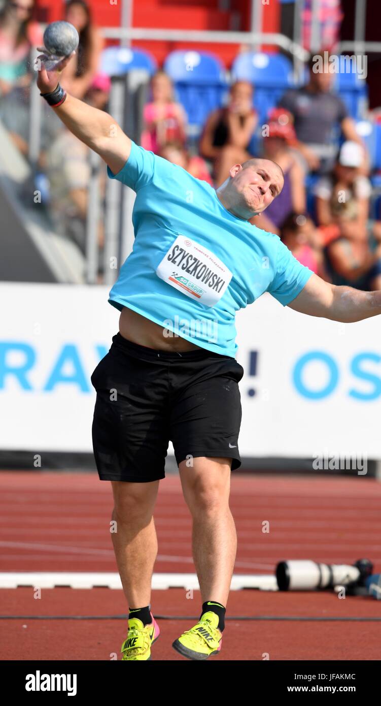 Jakub Szyszkowski (POL) places seventh in the shot put with a throw of ...