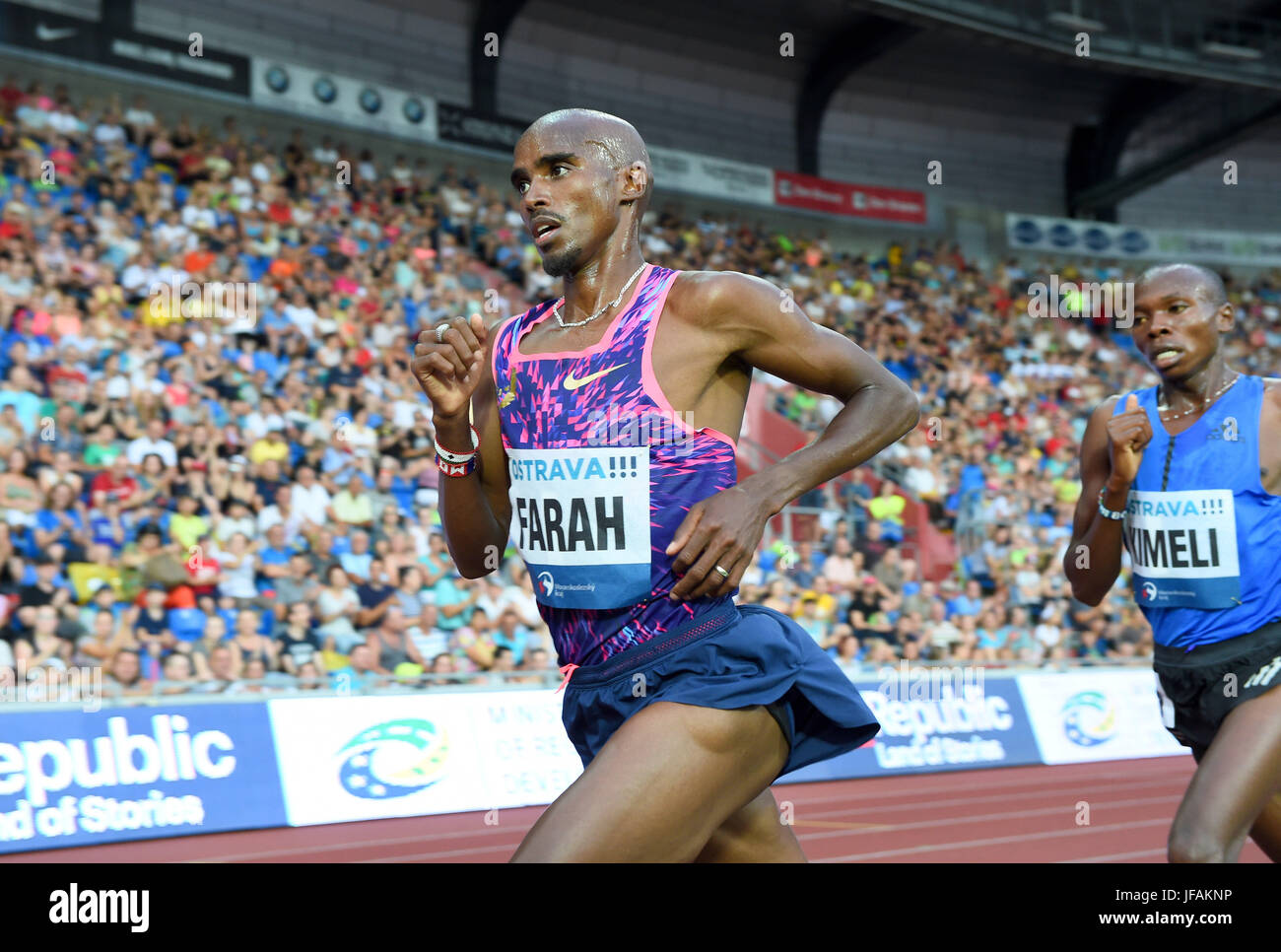 Mo Farah aka Mohamed Farah (GBR) and Mathew Kimeli (KEN) place first ...