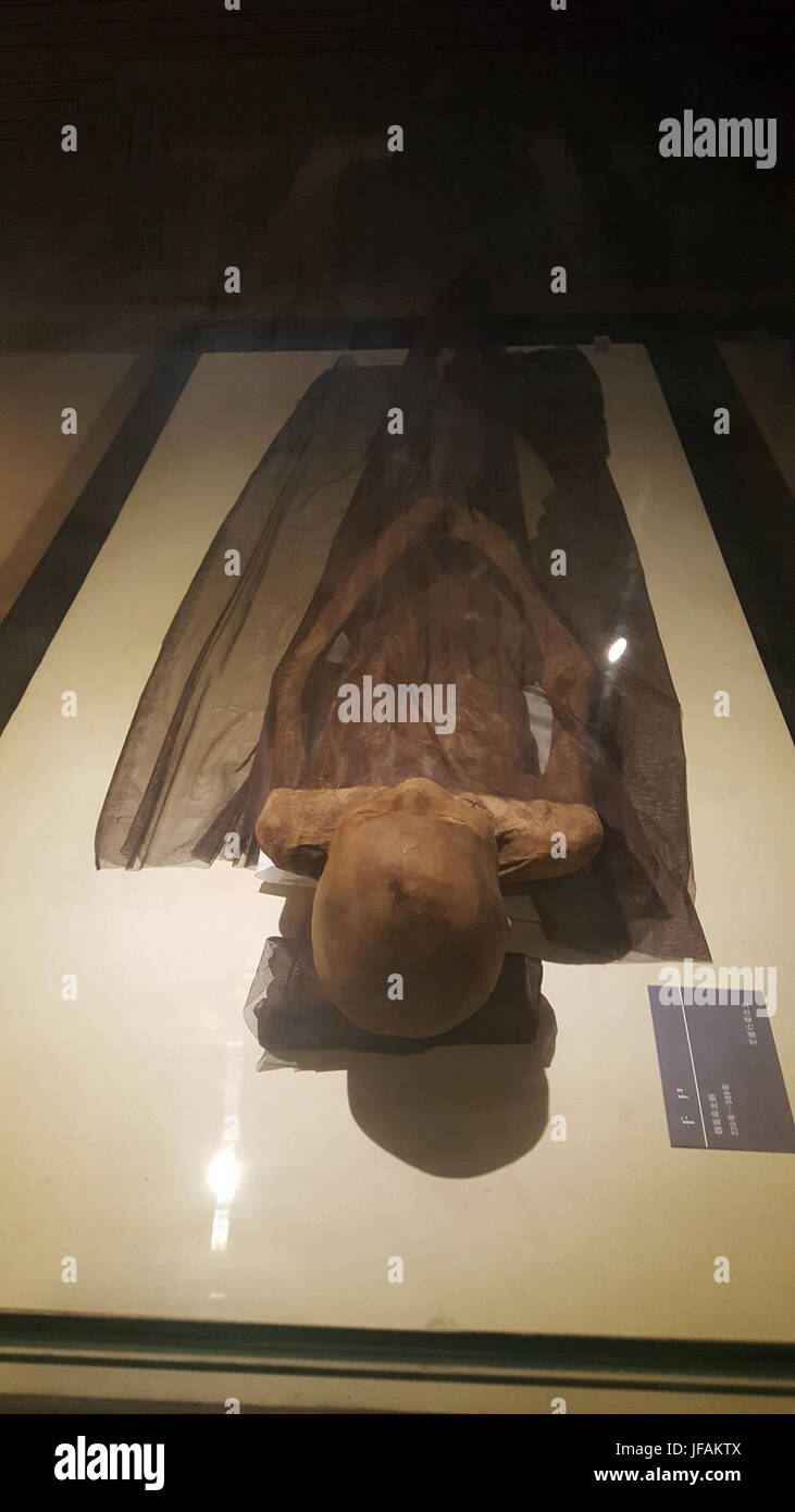 Delingha, China's Qinghai Province. 13th June, 2017. A mummy is ...