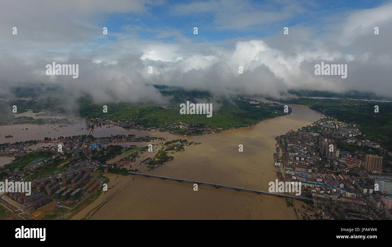 Chenxi. 1st July, 2017. Aerial photo taken on July 1, 2017 shows the ...